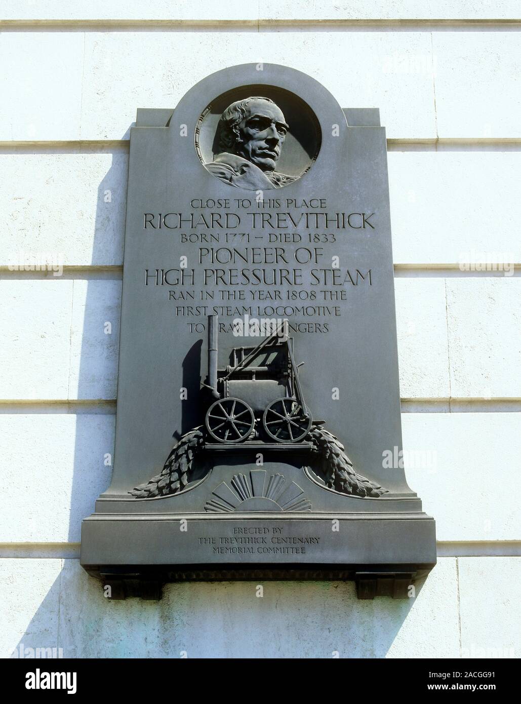 Richard Trevithick plaque. Plaque commemorating the birthplace of the ...