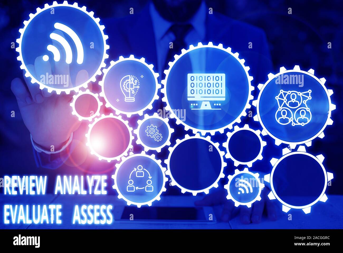 Conceptual hand writing showing Review Analyze Evaluate Assess. Concept ...
