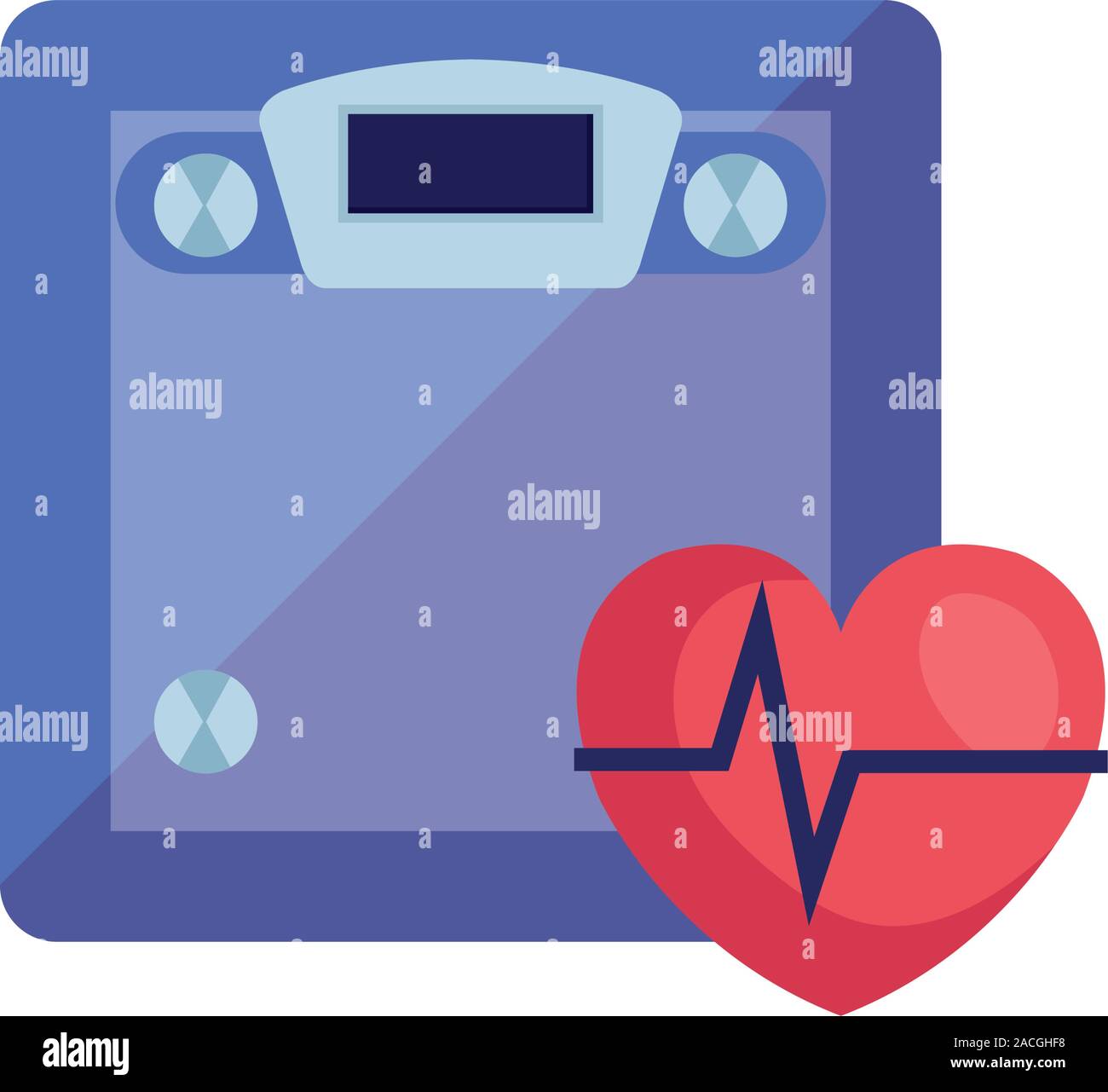 scale measure weight with heart rate pulse Stock Vector Image & Art - Alamy