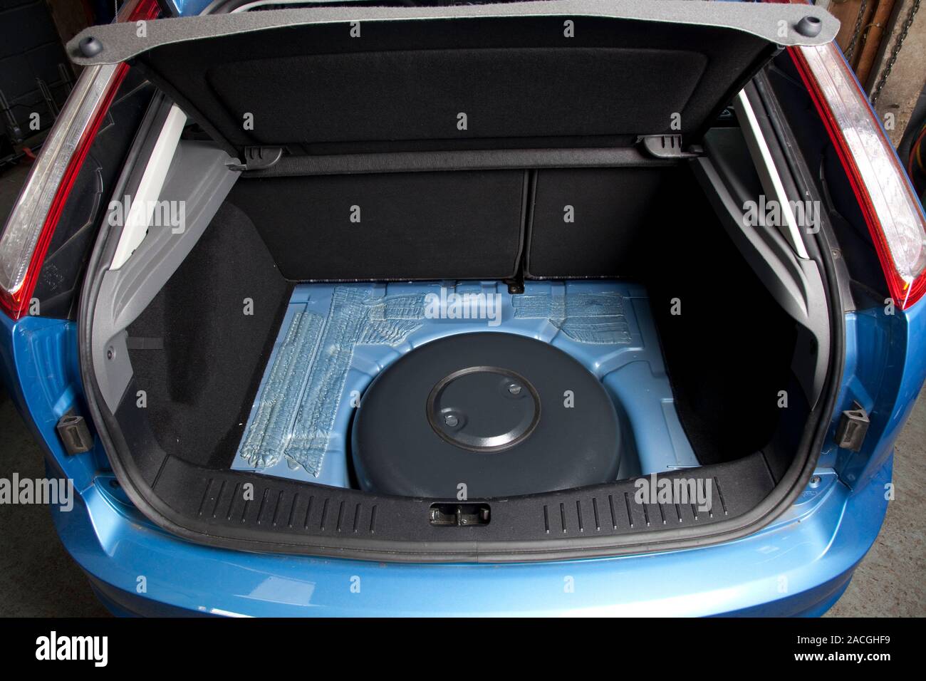 Liquefied petroleum gas car fuel tank. This is a toroidal ('doughnut ...