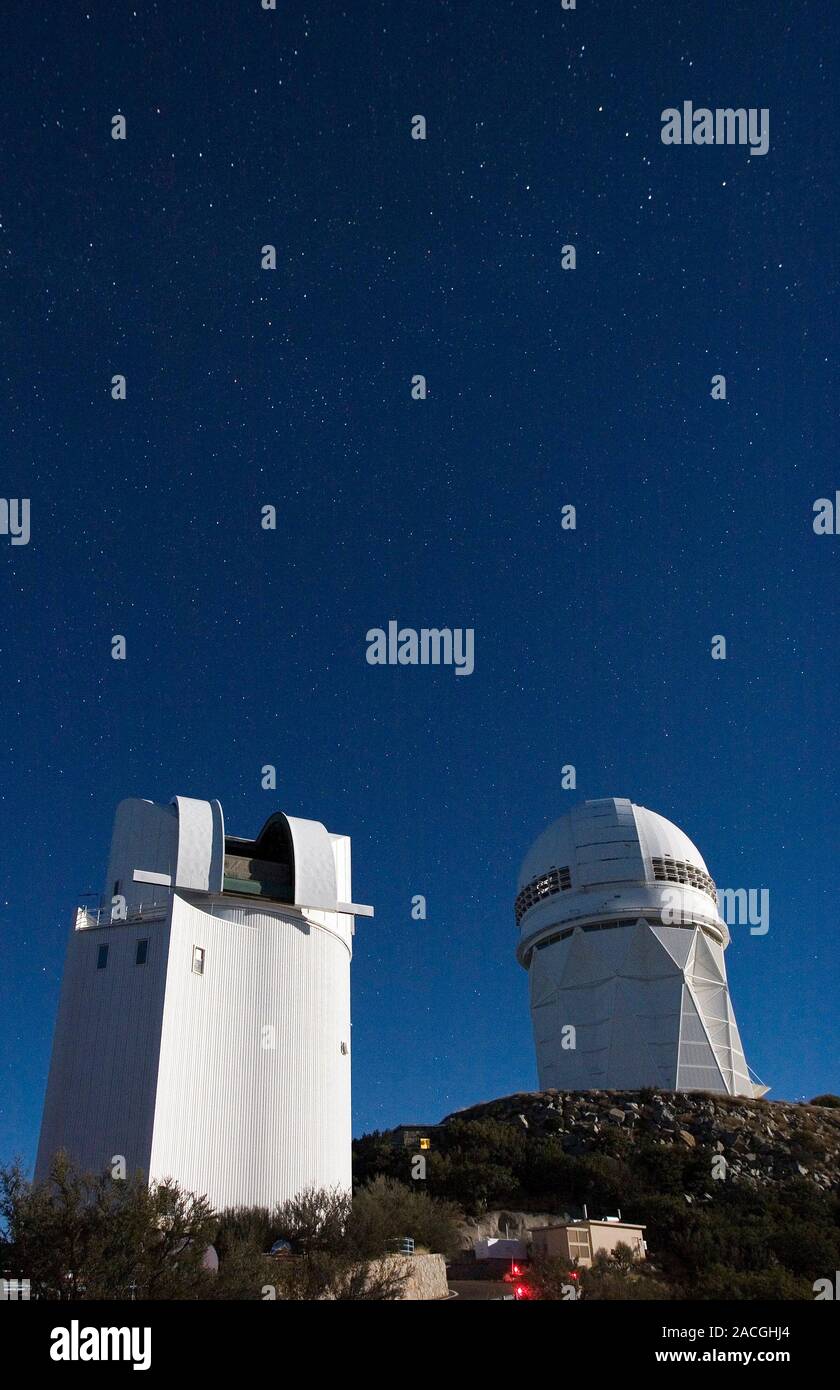 Kitt Peak National Observatory, Tucson, Arizona, USA, against a night ...
