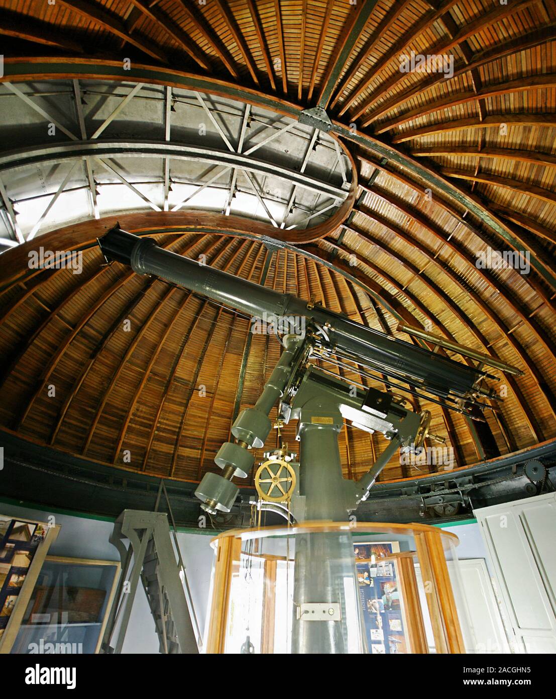 A 19th century refractor telescope at the Brazil National Observatory ...