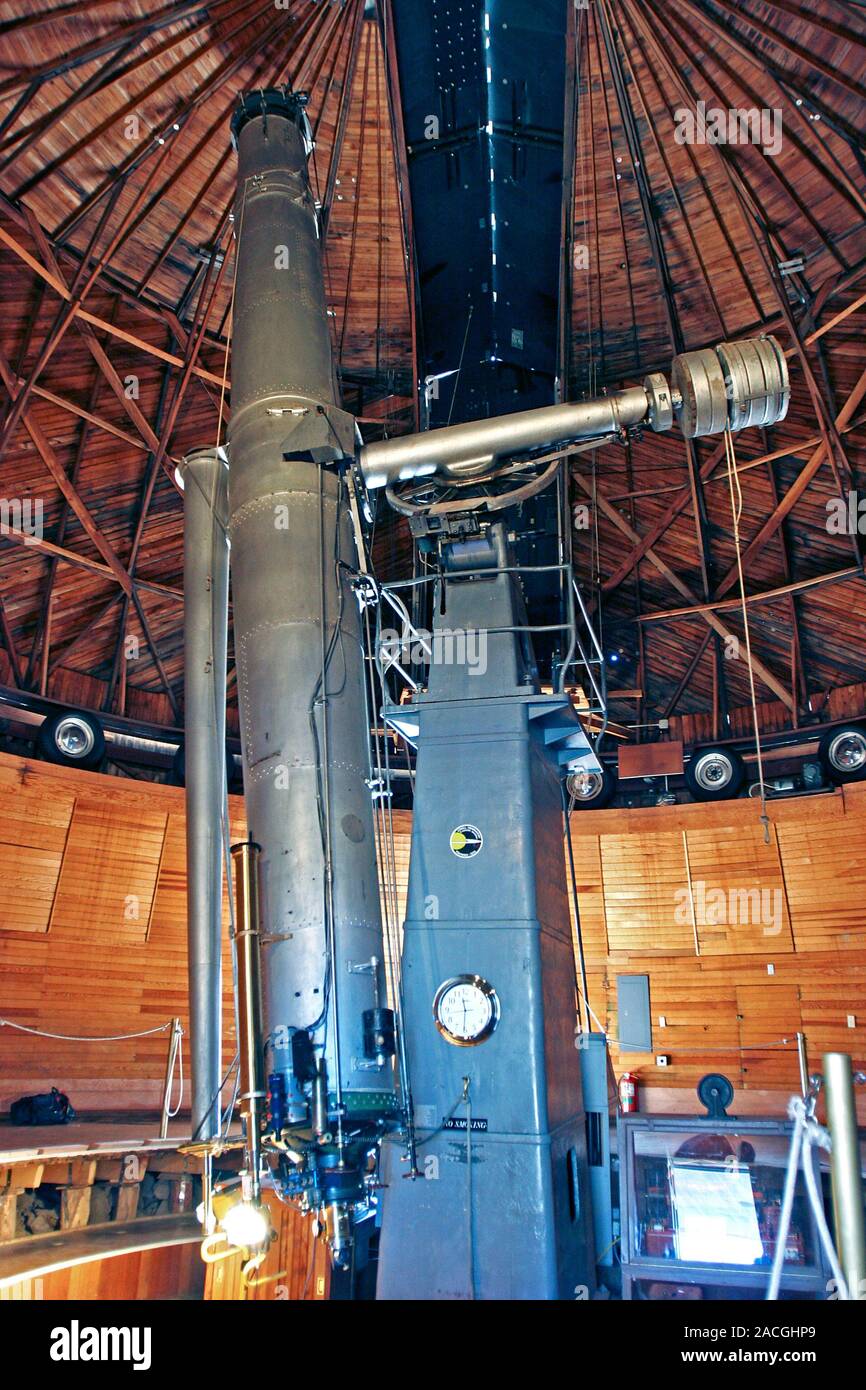 The historic 24 inch diameter Clark refractor telescope was used by ...
