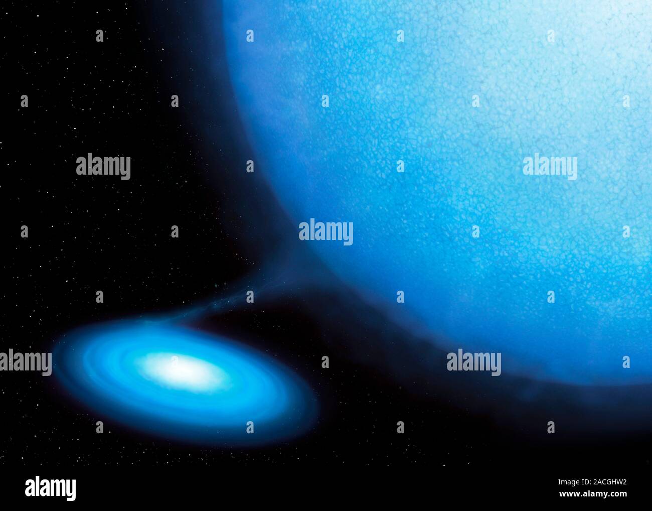 X-ray binary Cygnus X-1. Computer artwork of the high-mass X-ray binary ...