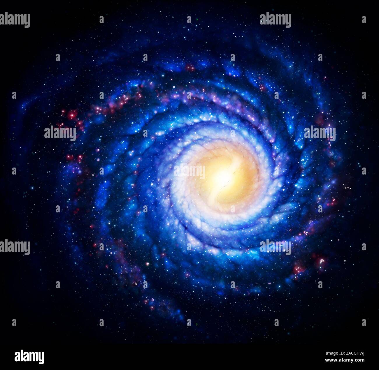 Milky Way galaxy. Computer artwork of our Milky Way galaxy from above ...