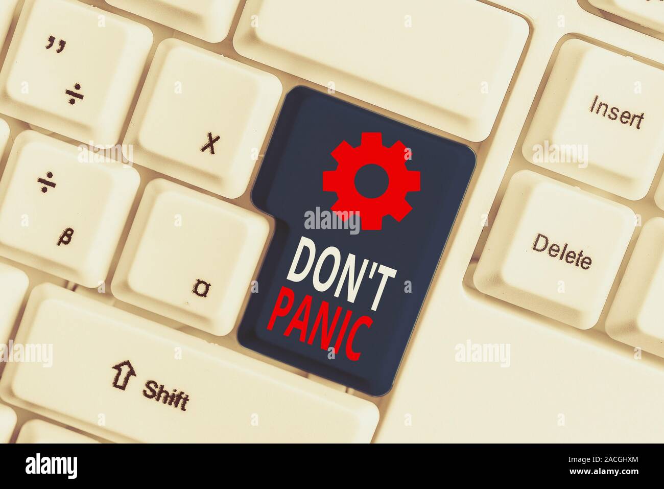 Word writing text Don T Panic. Business photo showcasing sudden strong ...