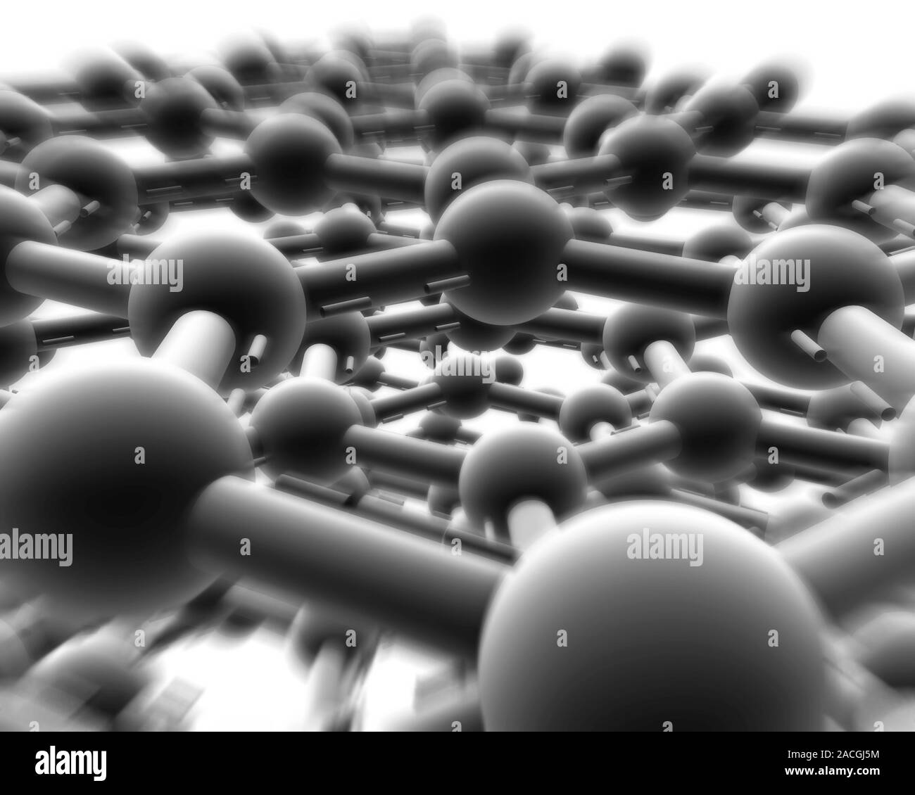 Graphite crystal. Computer model of the molecular structure of a ...