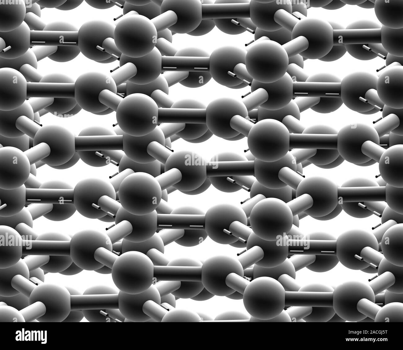 Graphite crystal. Computer model of the molecular structure of a ...