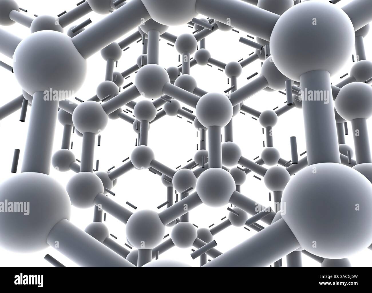 Graphite crystal. Computer model of the molecular structure of a ...