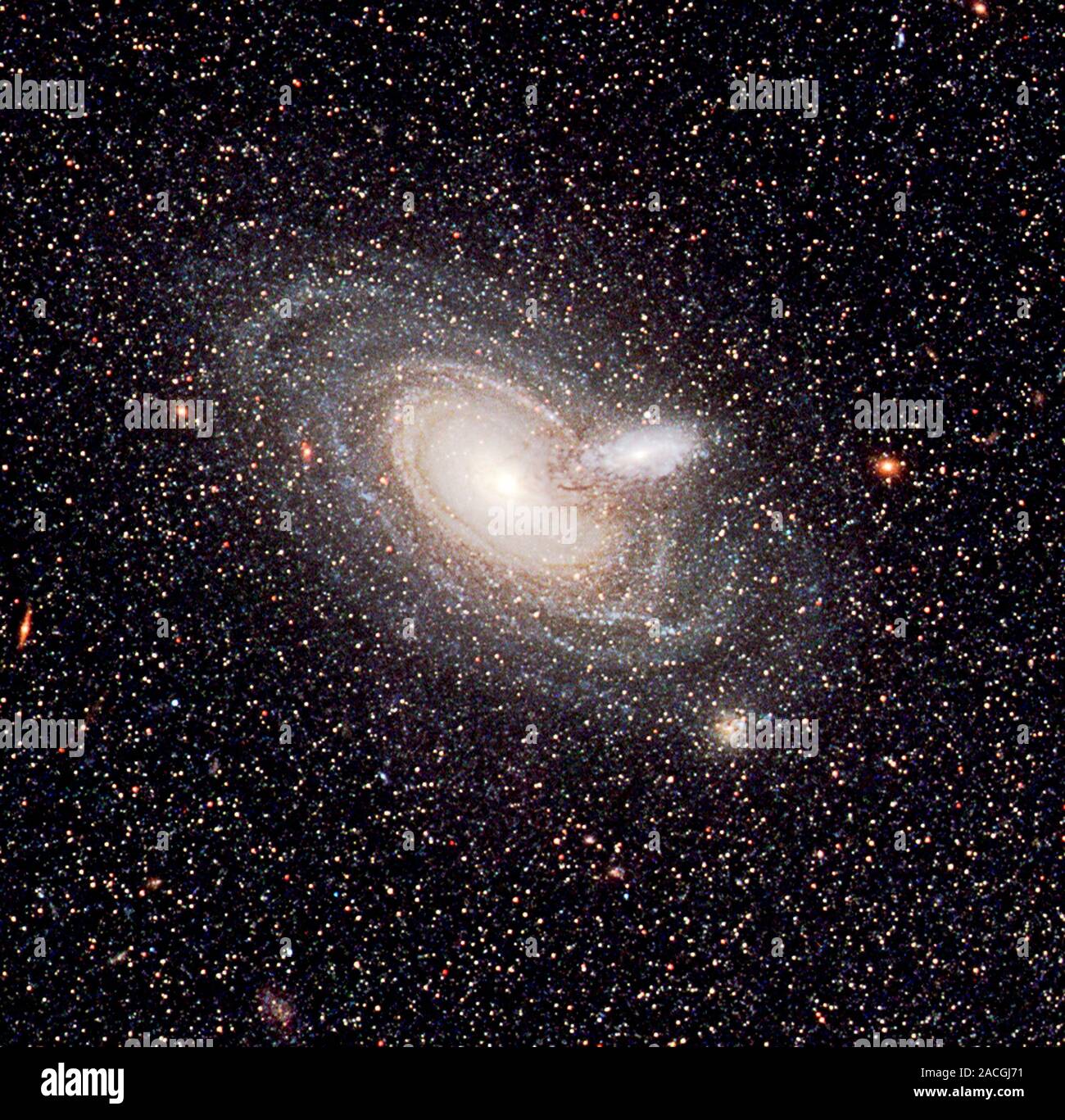 Overlapping galaxies. Hubble Space Telescope (HST) image of the overlapping galaxies known as ...