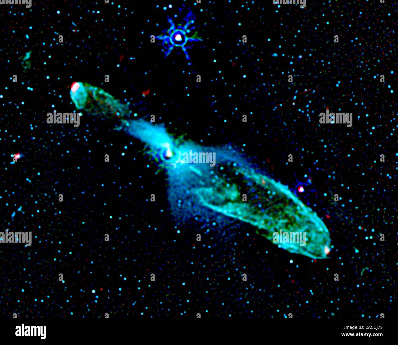 Stellar jets HH 46/47, infrared image. These jets from a newly formed ...