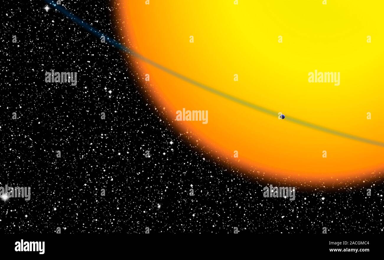 Planet transiting an alien star, artwork. In 2009, NASA launched its Kepler Mission to discover ...