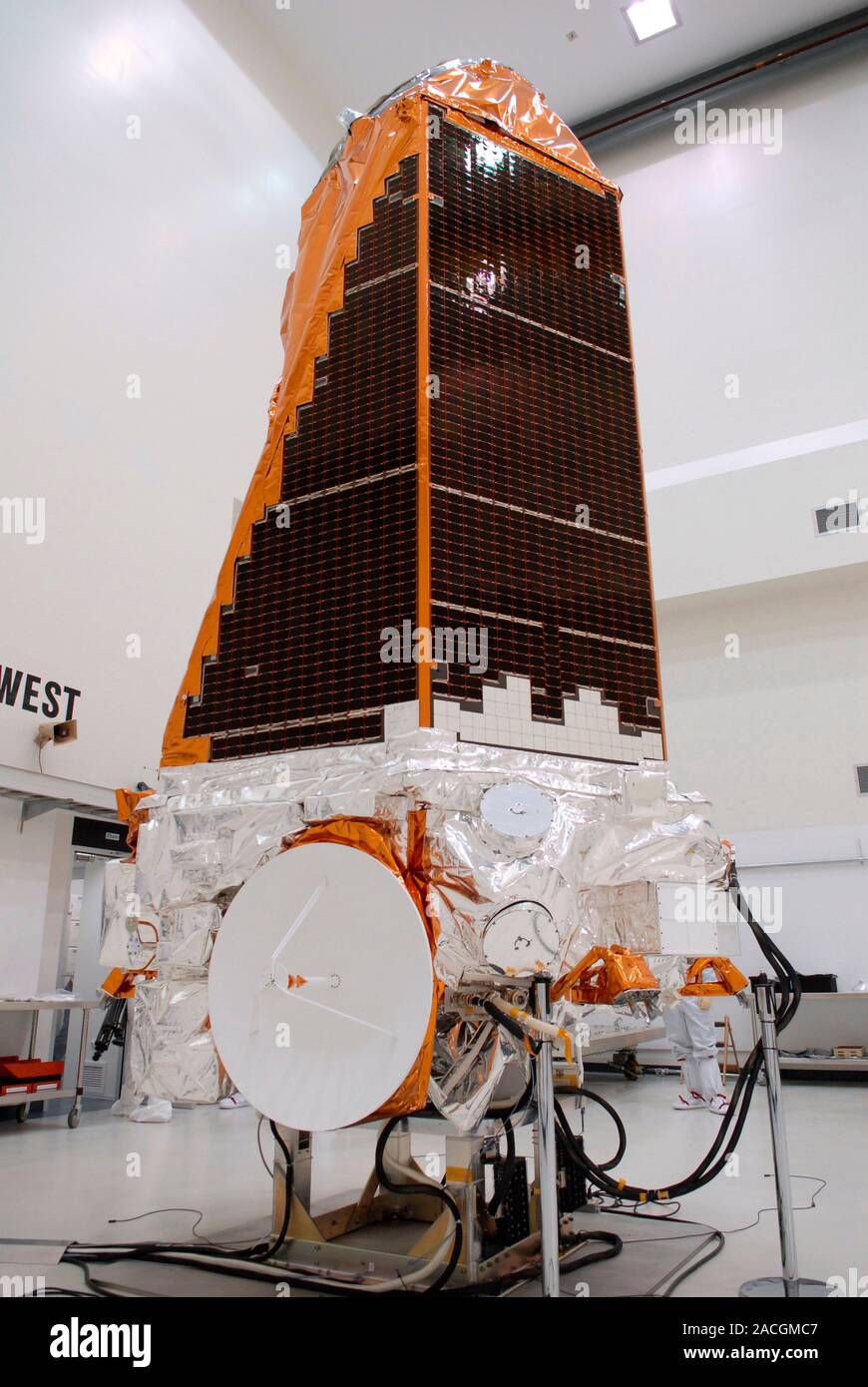 Kepler Mission spacecraft preparations. Seen here are the solar arrays ...