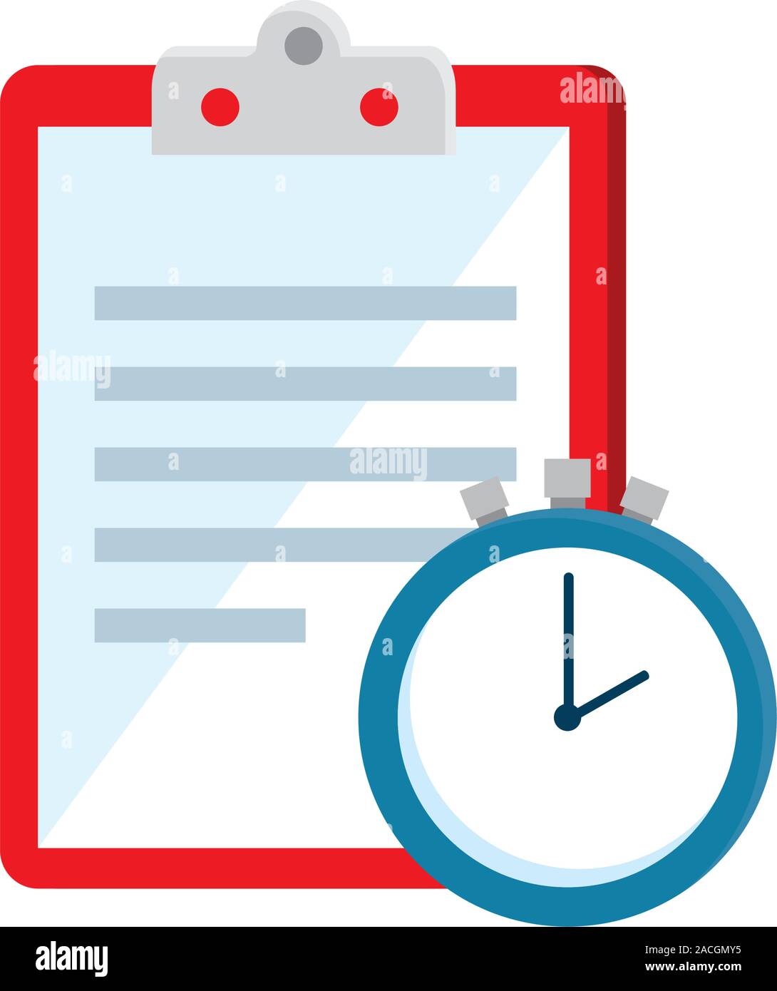 Clipboard paper stopwatch Cut Out Stock Images & Pictures - Alamy