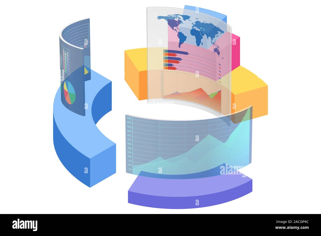 The various visualisation at trading environment - 3d rendering Stock ...