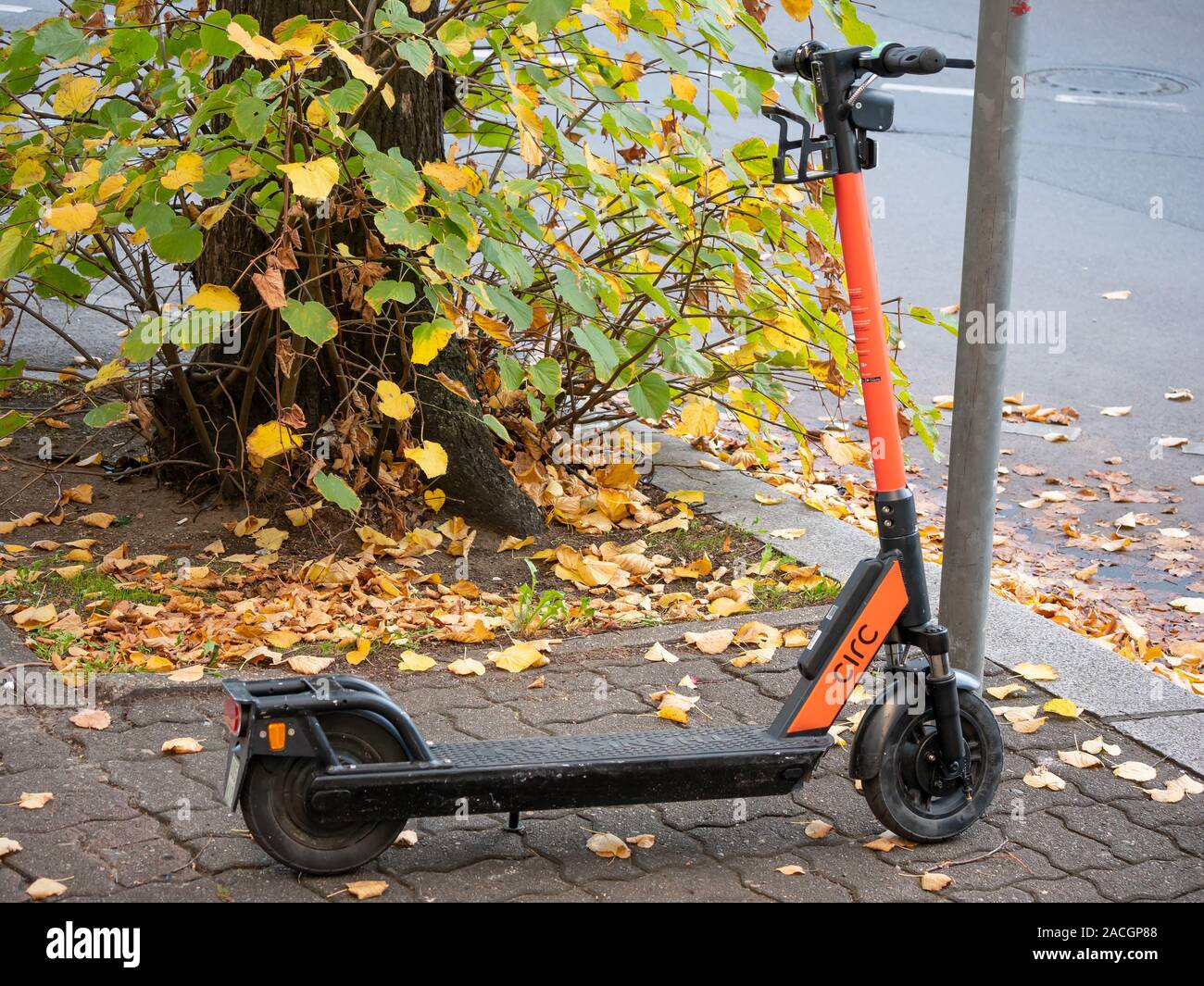 BERLIN, GERMANY - OCTOBER 10, 2019: Motorized Electric Scooter By Circ ...