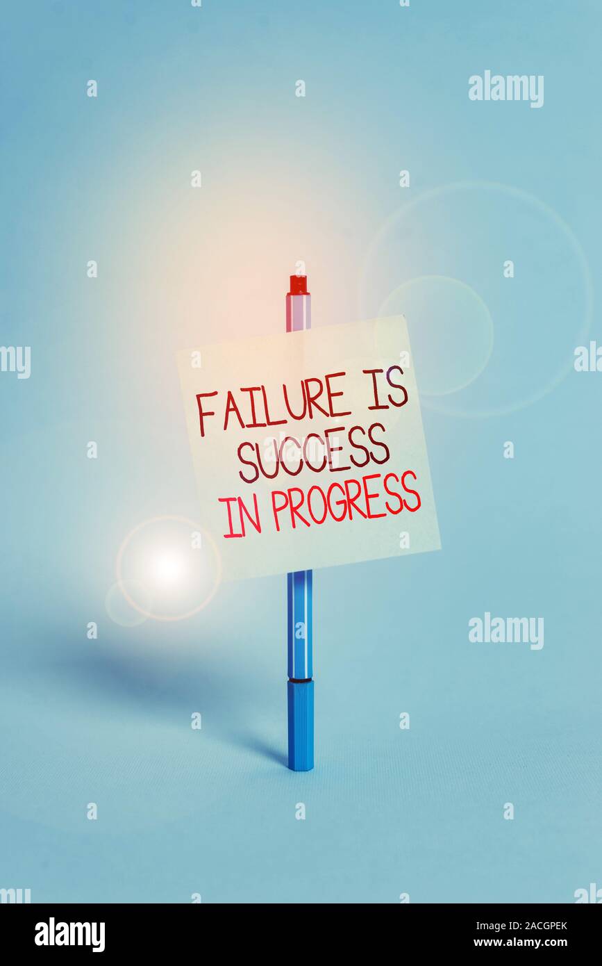 Text sign showing Failure Is Success In Progress. Business photo ...