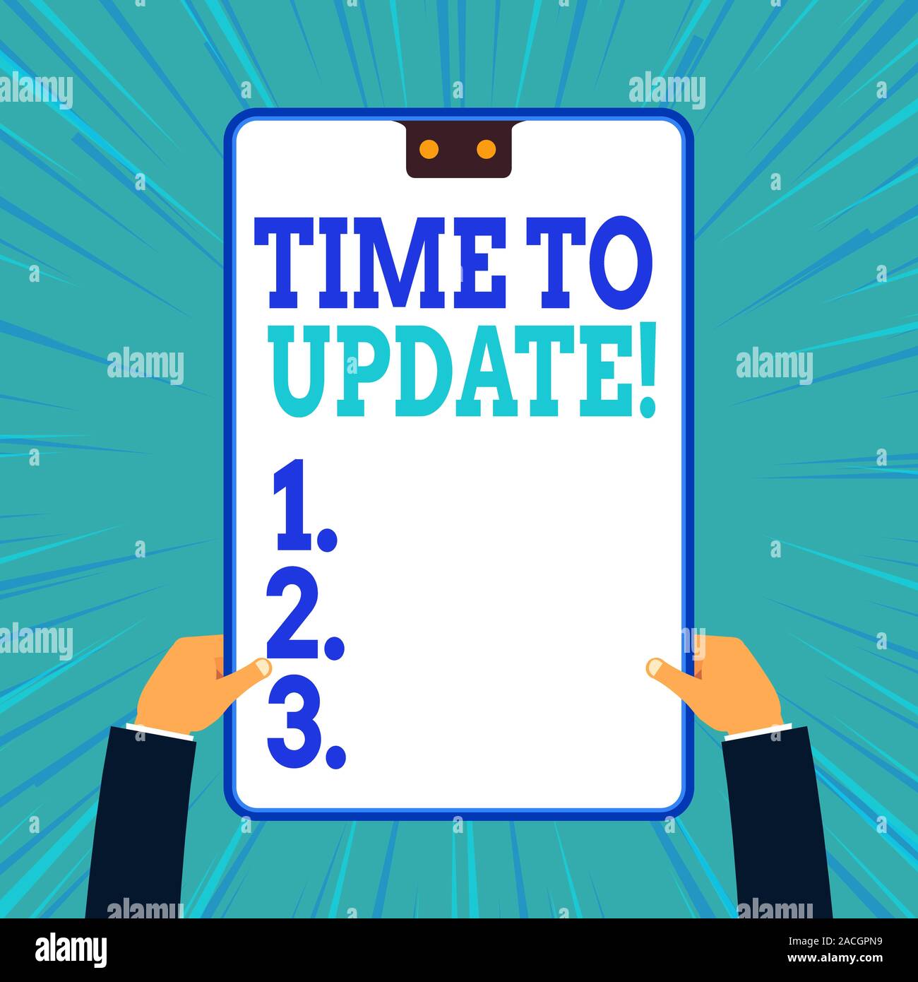 Conceptual hand writing showing Time To Update. Concept meaning this is right moment to make ...