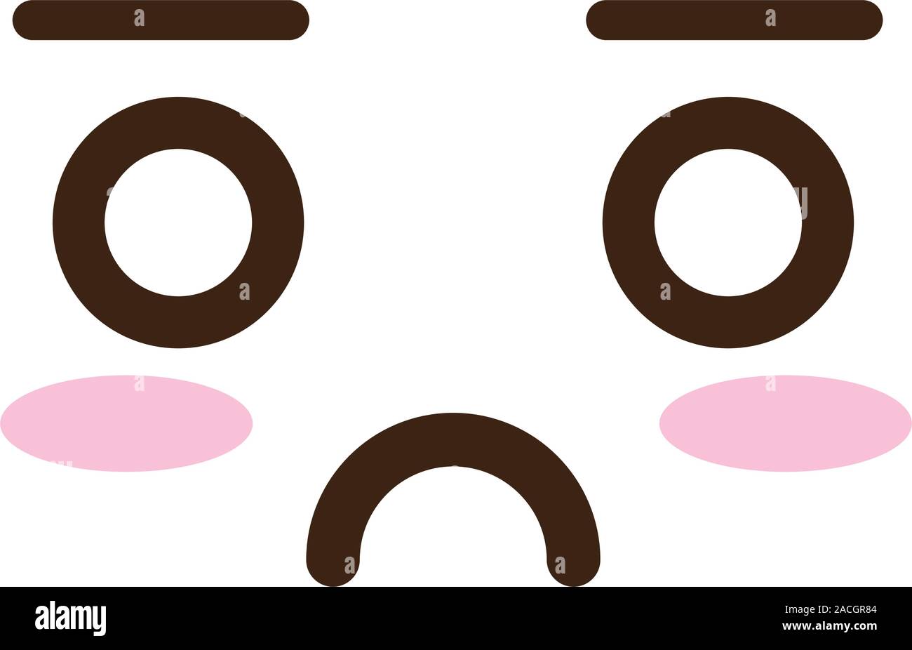 sad face kawaii comic character Stock Vector Image & Art - Alamy