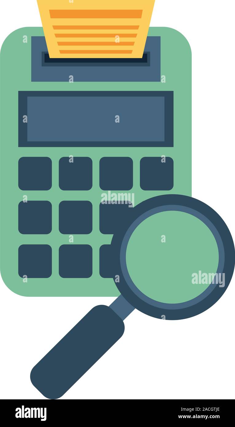 calculator math with magnifying glass Stock Vector Image & Art - Alamy