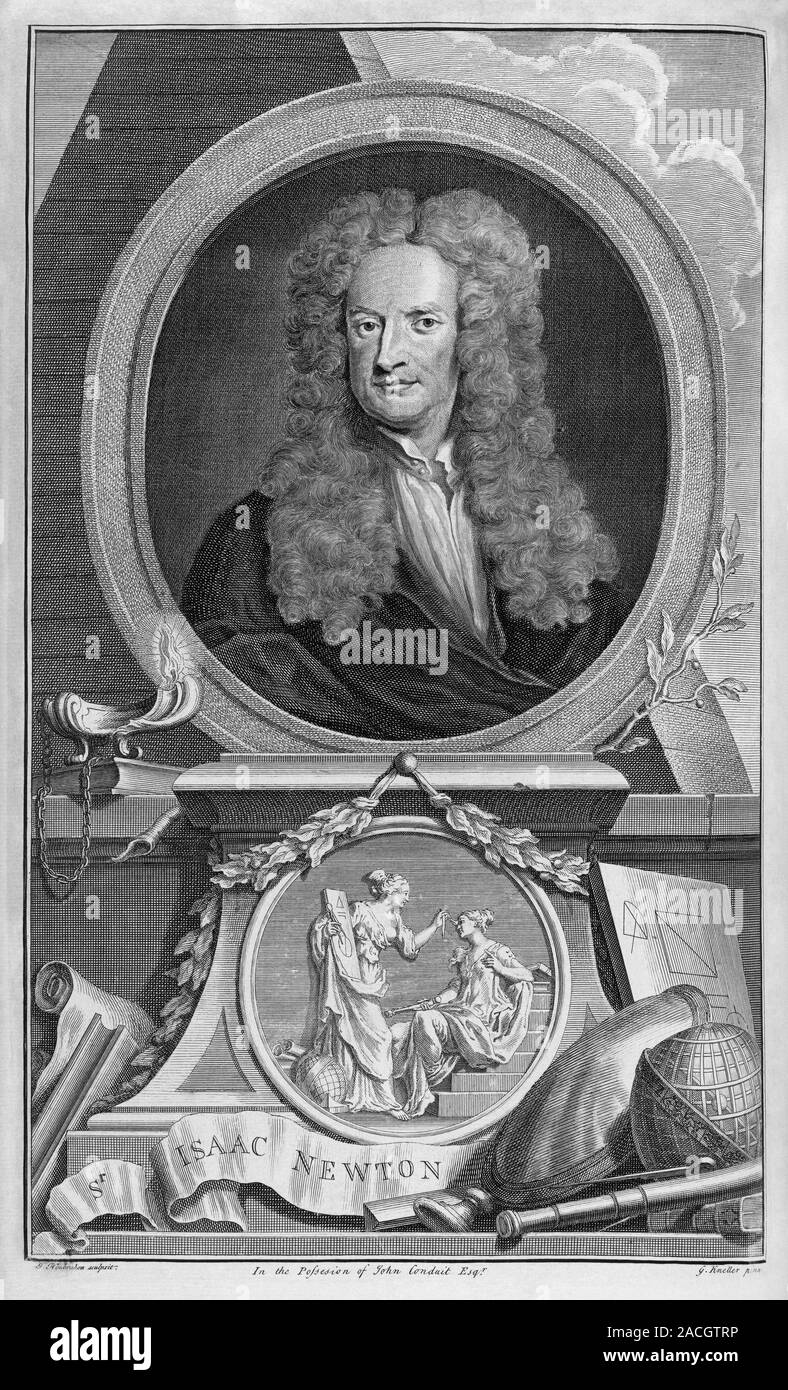 Sir Isaac Newton (1643-1724), English physicist. Newton was born at ...