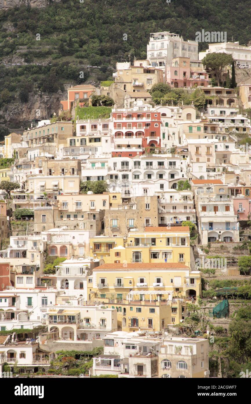 architecture in the old beautiful italian coastal town of positano ...