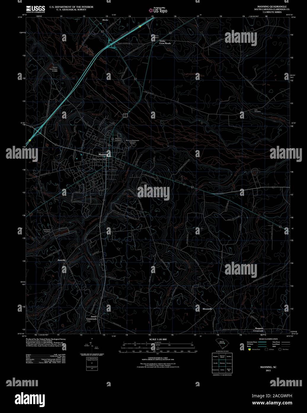 Map of manning south carolina hi-res stock photography and images - Alamy