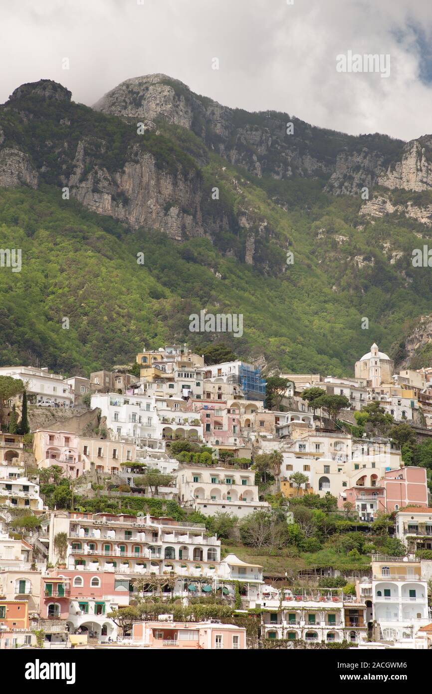 architecture in the old beautiful italian coastal town of positano ...