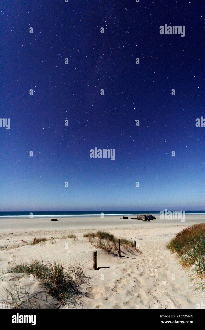 Beach under a full Moon. Among the constellations seen in this summer ...