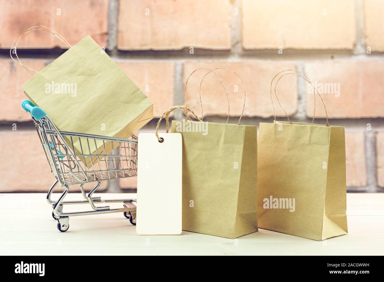 Shopping trolley paper bags hi-res stock photography and images - Alamy