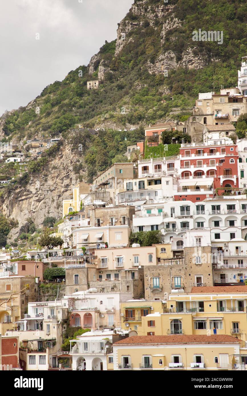 architecture in the old beautiful italian coastal town of positano ...