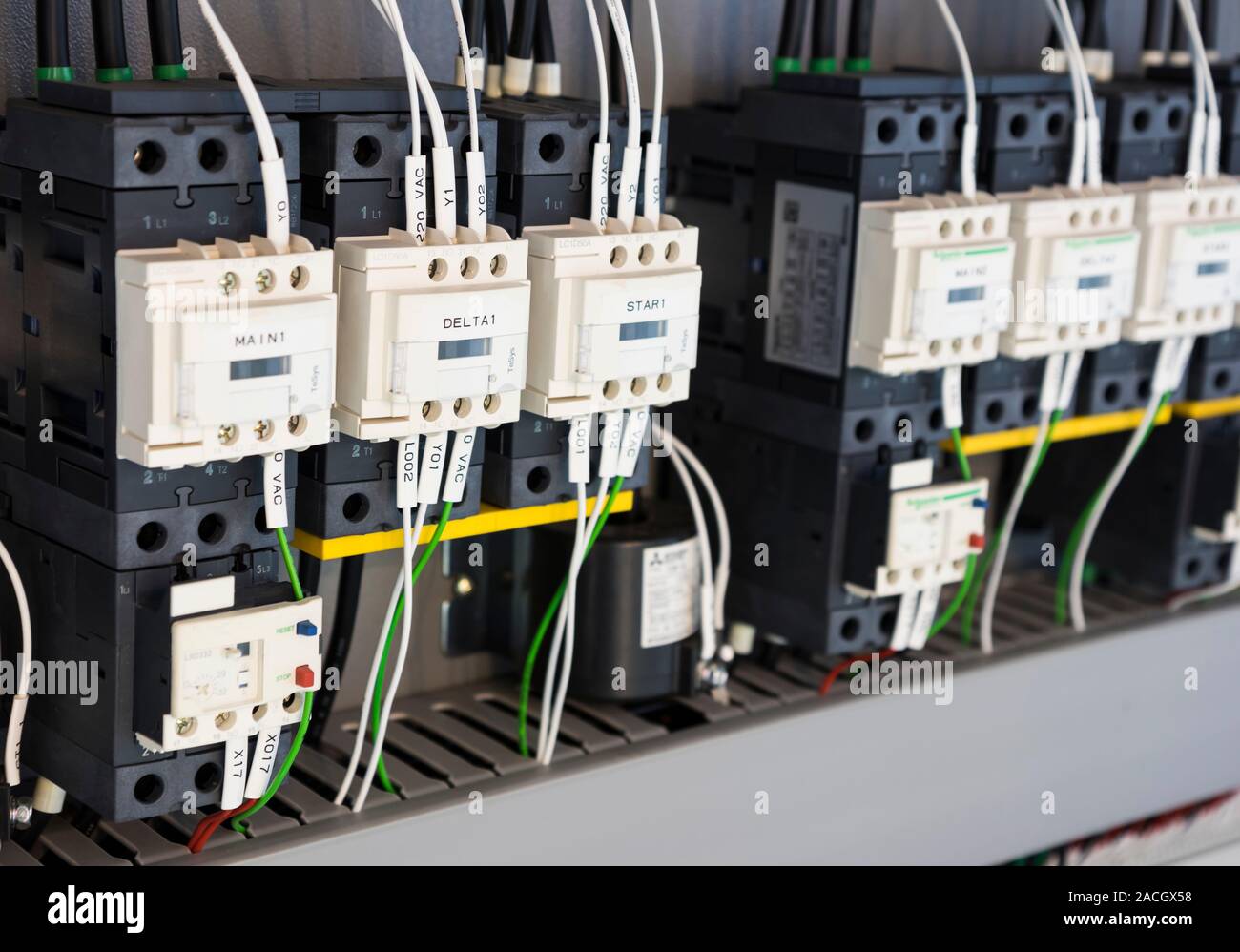 wired electrical board with terminals for industrial machine Stock ...
