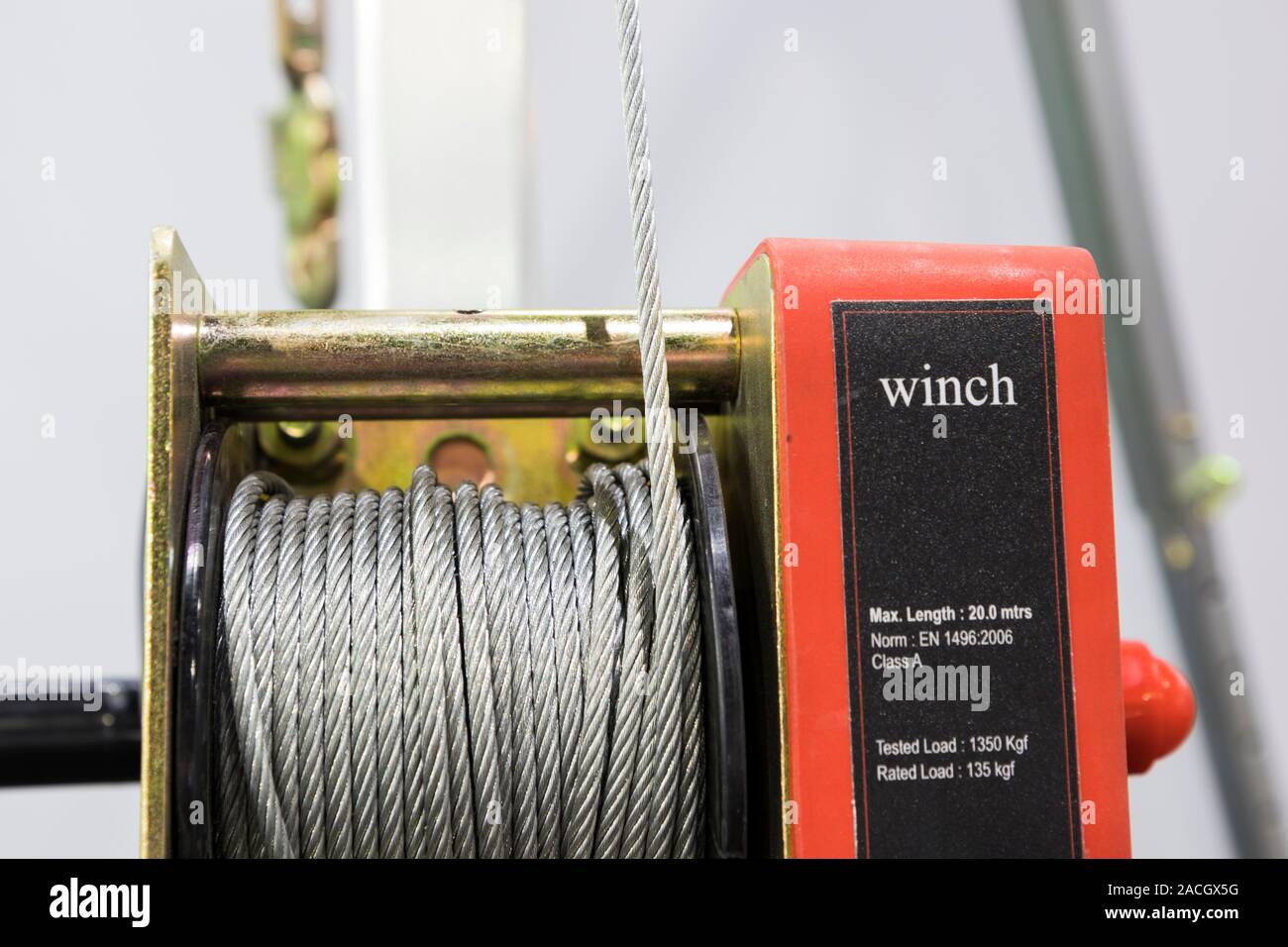 Industrial winch for safety steel coil ; high ground working Stock ...