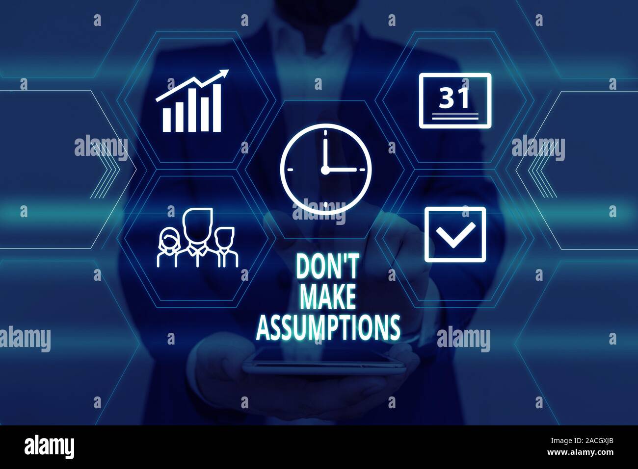 Text sign showing Don T Make Assumptions. Business photo showcasing ...