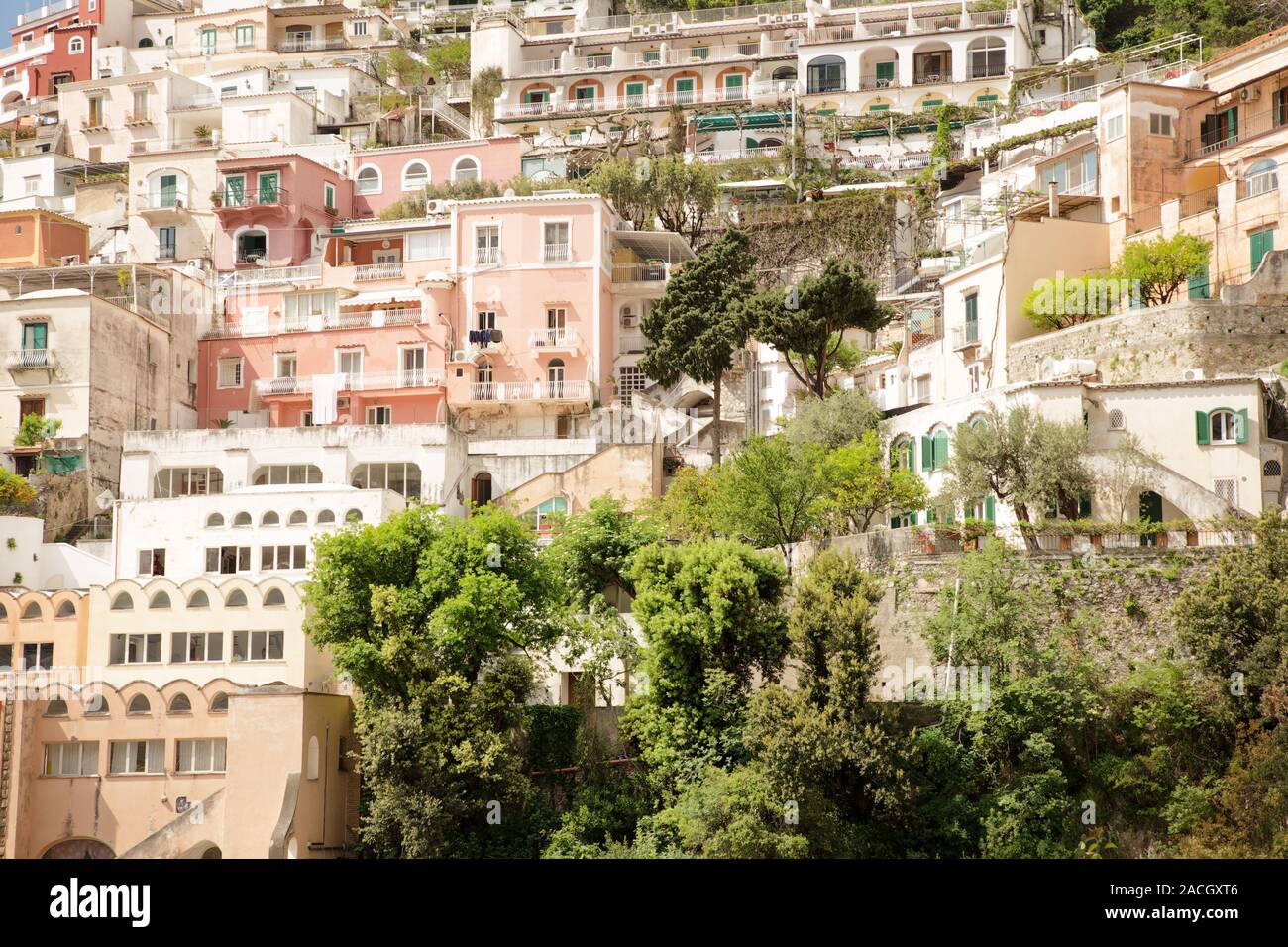 architecture in the old beautiful italian coastal town of positano ...