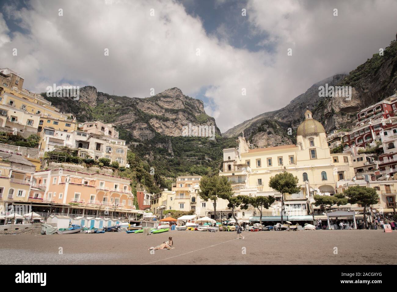 architecture in the old beautiful italian coastal town of positano ...