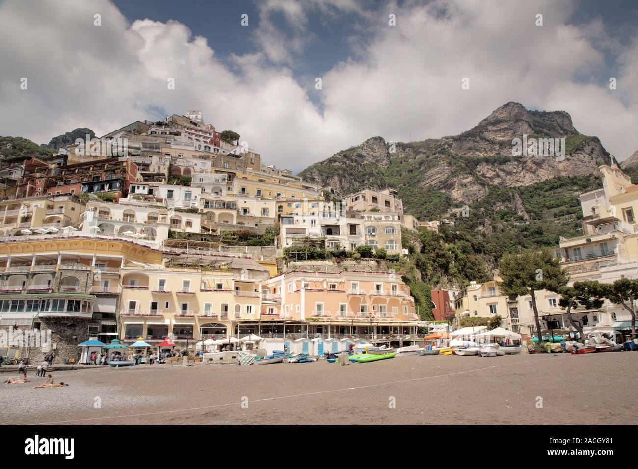 architecture in the old beautiful italian coastal town of positano ...
