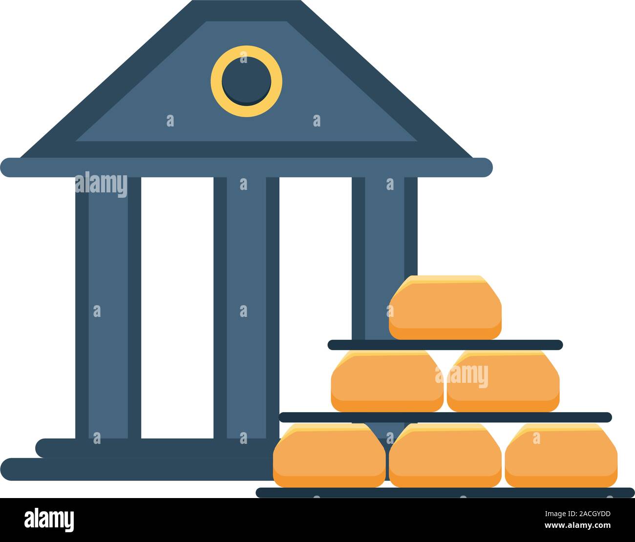 gold bullion pyramid with bank building Stock Vector Image & Art - Alamy
