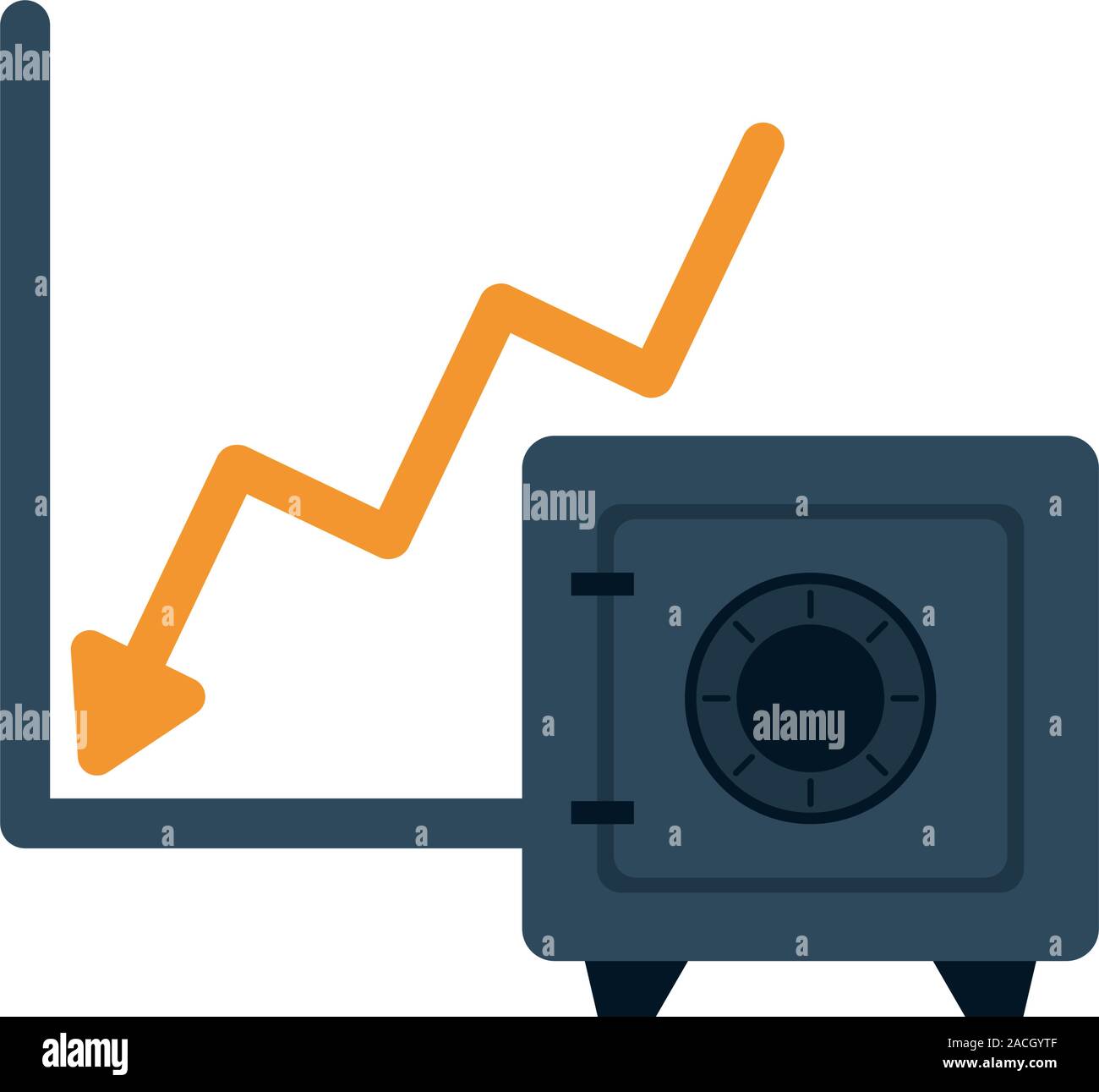 financial statistics graphic with safe box Stock Vector Image & Art - Alamy
