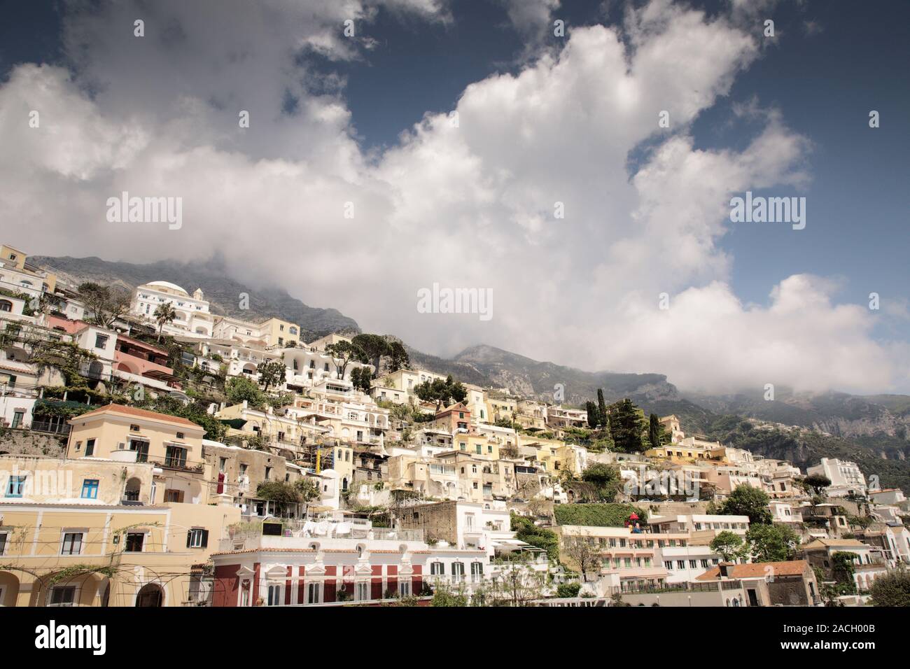 architecture in the old beautiful italian coastal town of positano ...