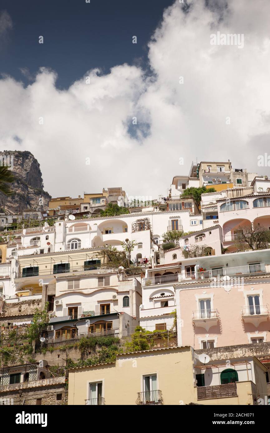 architecture in the old beautiful italian coastal town of positano ...