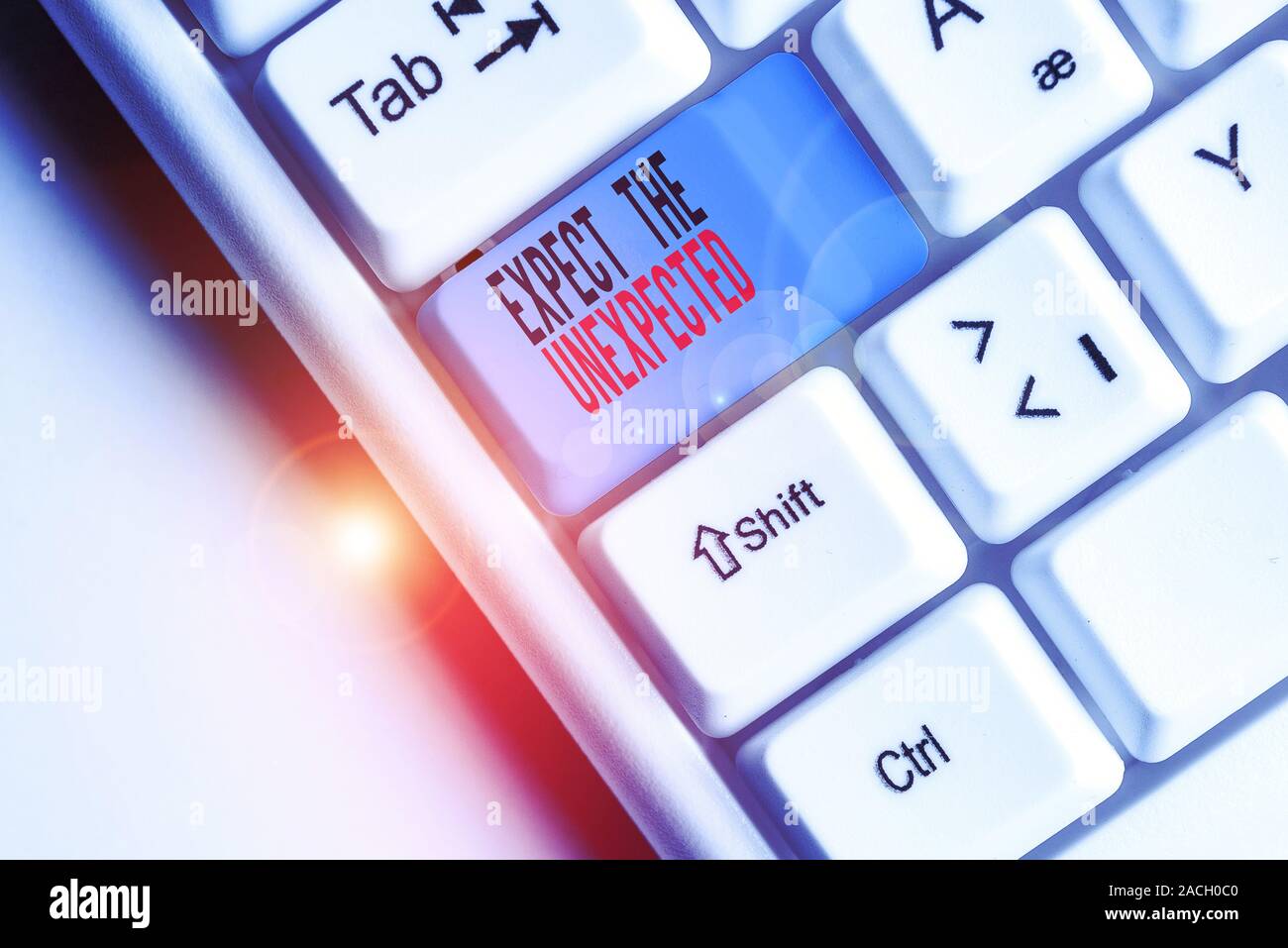 Writing note showing Expect The Unexpected. Business concept for ...