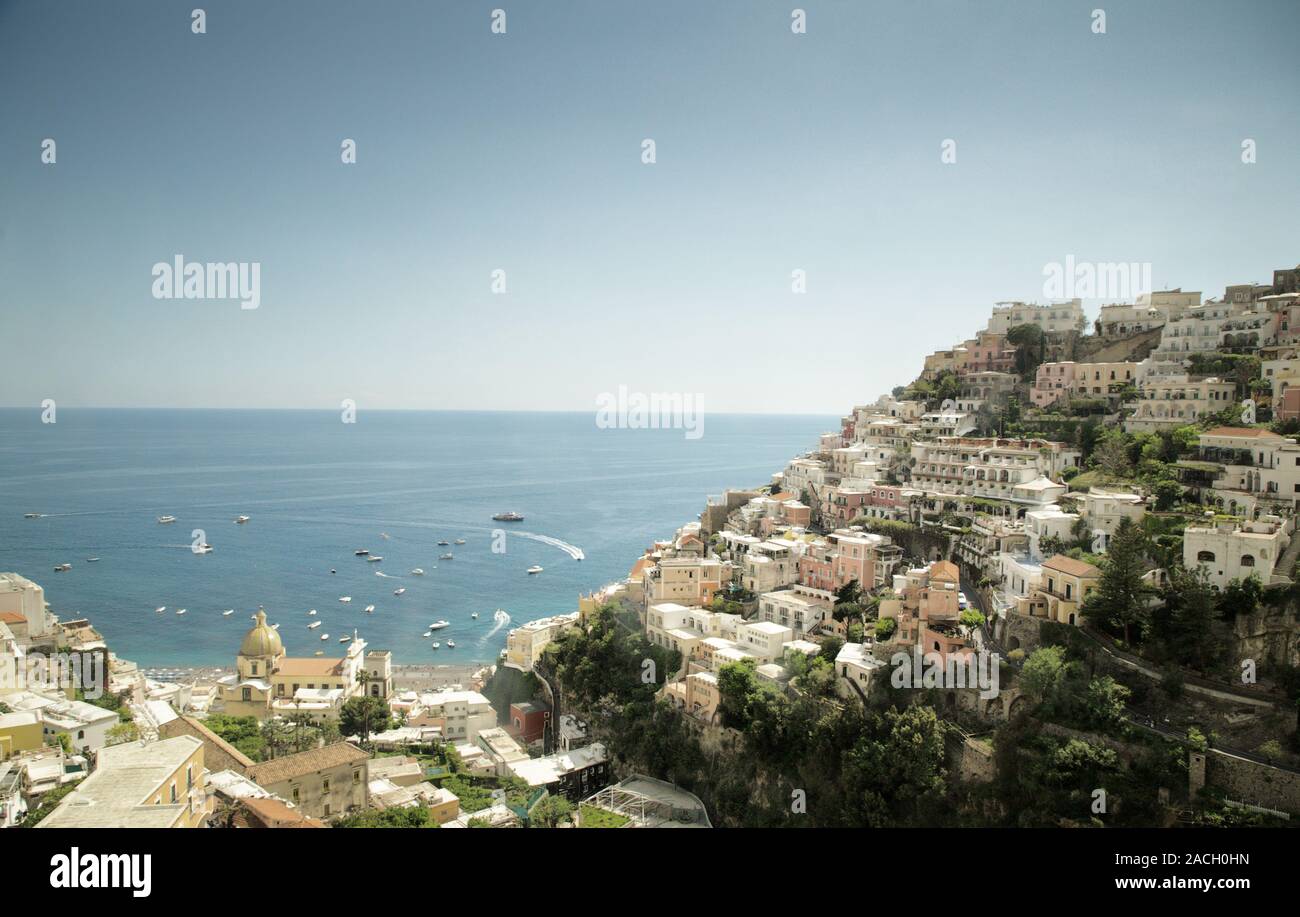 architecture in the old beautiful italian coastal town of positano ...