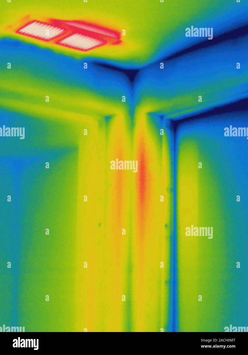 Thermogram - Ceiling heating vent - The colors show temperature ...