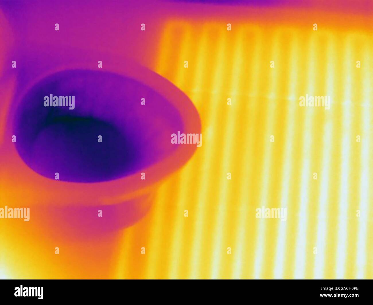 Thermogram - Radiant heating in bathroom - The colors show temperature ...