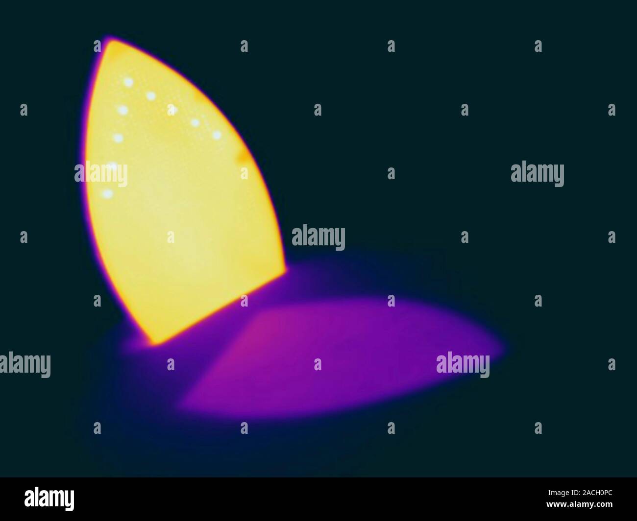 Thermogram of a hot iron. The colors show temperature variation with ...