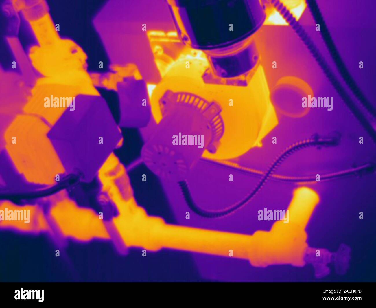 Thermogram - Furnace - The colors show temperature variation. The ...