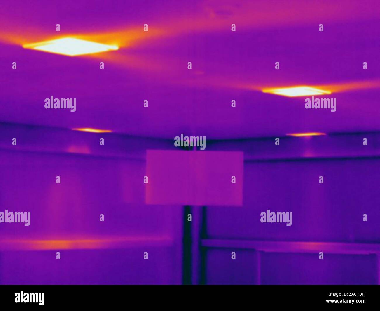 Thermogram - Ceiling heating vent - The colors show temperature ...
