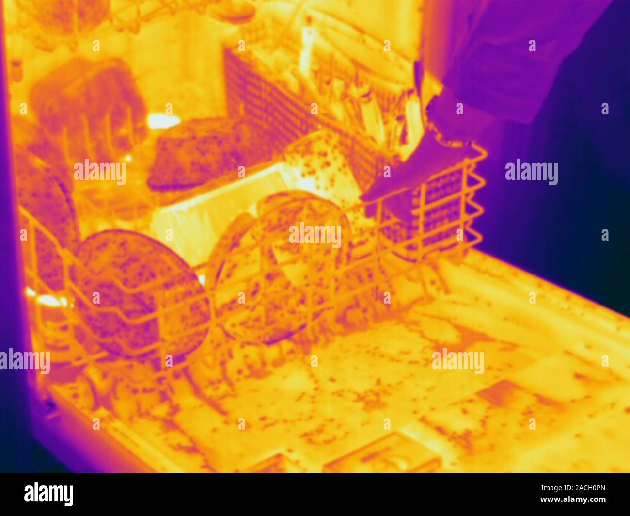 Thermogram - Dishwasher after wash cycle - The colors show temperature ...