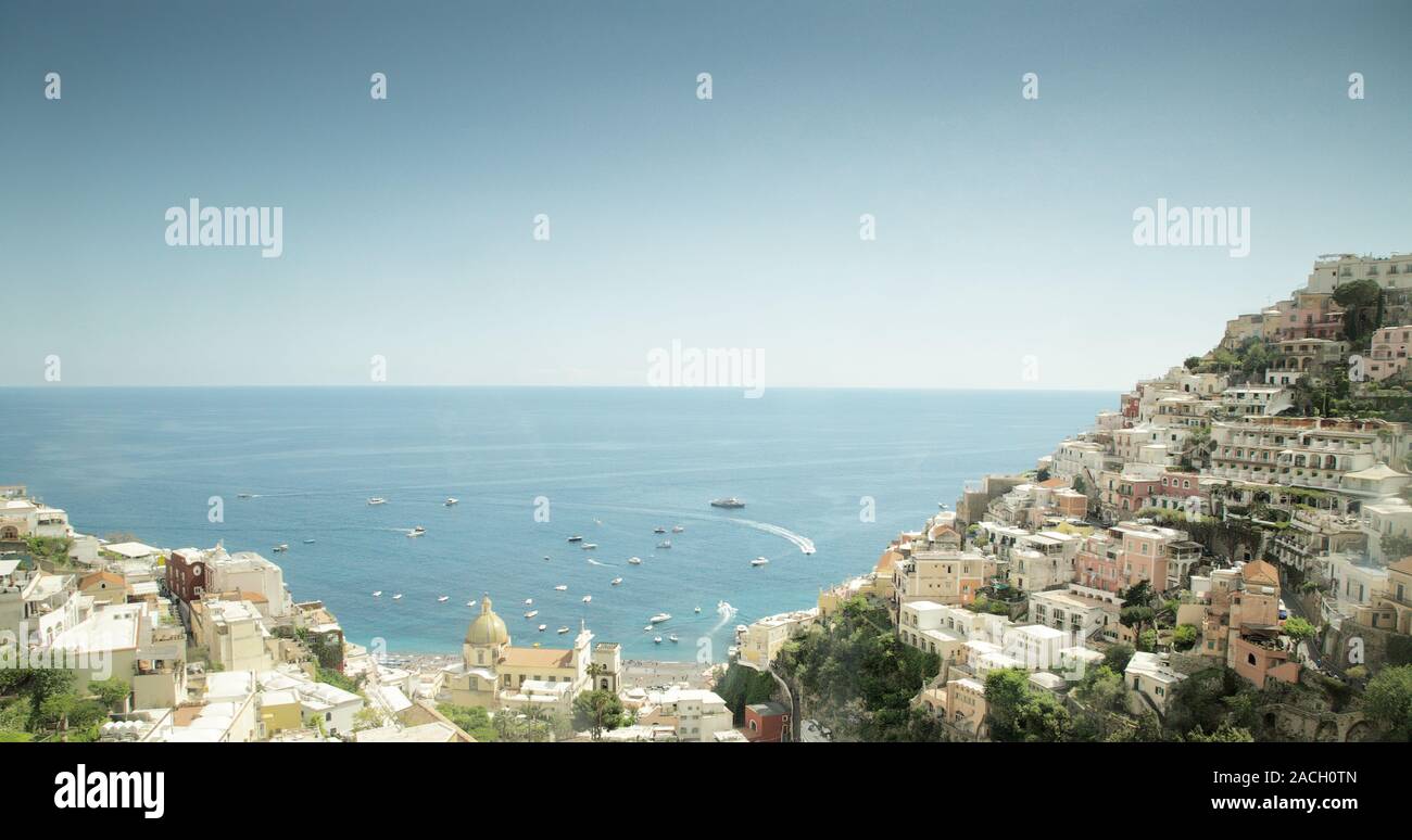 architecture in the old beautiful italian coastal town of positano ...